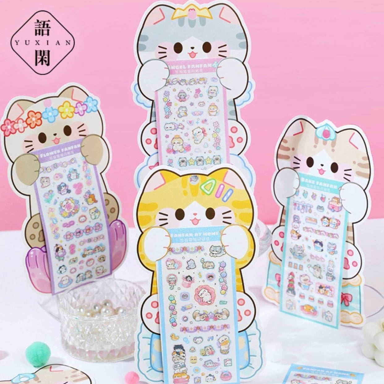 Set 2 Láminas De Stickers “Gatito”